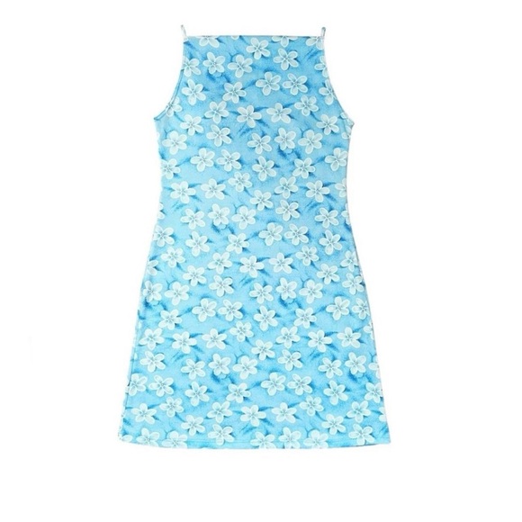 Vintage | Dresses | Vintage Y2k Beware Floral Blue Mini Dress | Poshmark
